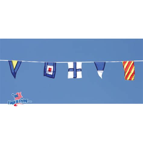 Nautical Code Signal Flag Pennant String 40 Flags A Flying