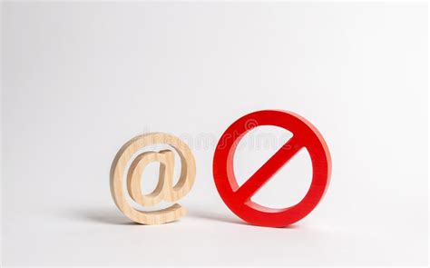 Figure Of E Mail Or Internet And A Symbol Of Prohibition Or Restriction