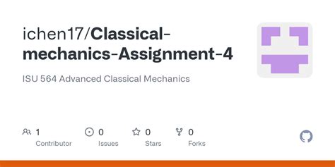 GitHub Ichen Classical Mechanics Assignment ISU Advanced Classical Mechanics