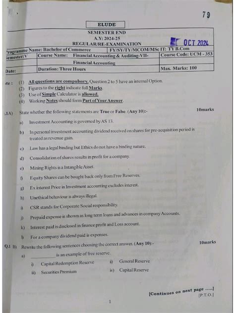 Financial Accounting Fa Past Question Papers Pdf