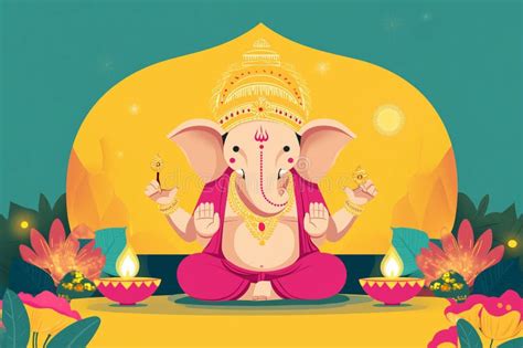 A Cheerful Design Celebrating Diwali With Ganesha Stock Image Image Of Worship Joyous 336564377