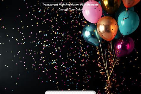 Фон празднования с воздушными шарами и конфетами Векторная иллюстрация Премиум Psd Файл