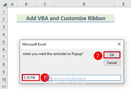 How To Create Notifications Or Reminders In Excel 5 Methods