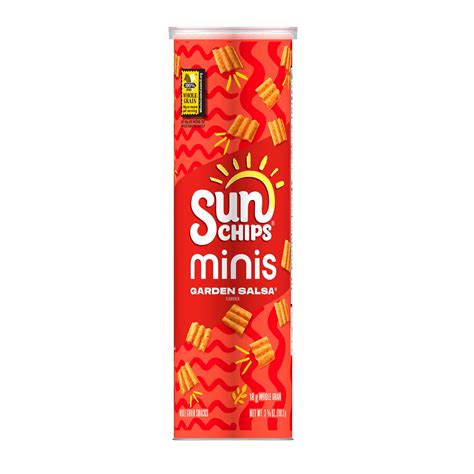 Mini Canisters Sunchips Minis Garden Salsa Flavored Whole Grain Snacks