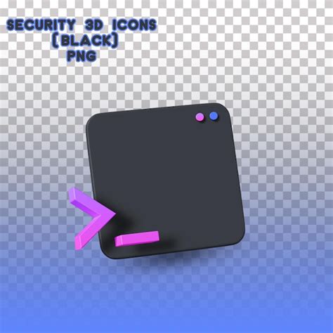 premium psd security 3d icons coding black