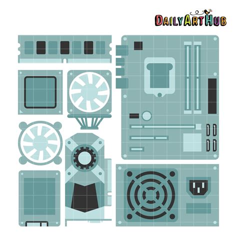 Computer Parts Clip Art Set Daily Art Hub Graphics Alphabets SVG