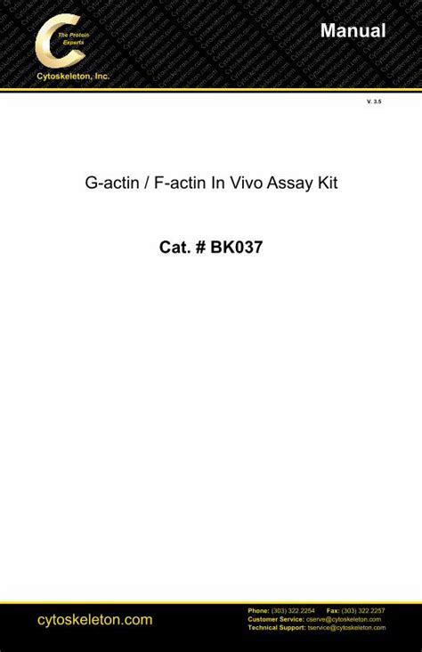 Pdf G Actin F Actin In Vivo Assay Kit · Pdf Fileactin Protein