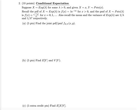 Solved 2 10 Points Conditional Expectation Suppose X~