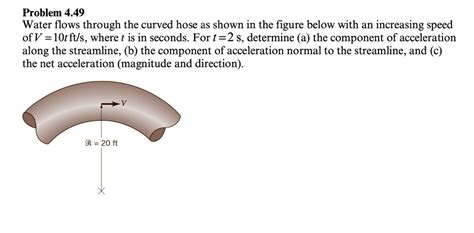 Solved Problem 449 Water Flows Through The Curved Hose As Shown In