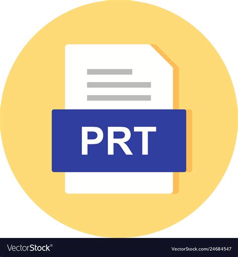 Prt File Document Icon Royalty Free Vector Image