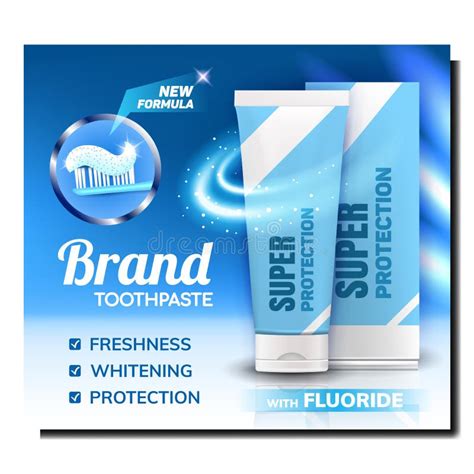 Tooth Paste Blank Package Promo Poster Vector Stock Vector