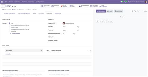 Products In Odoo Sales Odoo Community Book