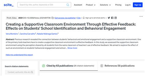 Creating A Supportive Classroom Environment Through Effective Feedback