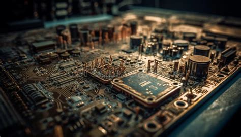 Complexity Of The Electronics Industry Shown In Close Up Circuit Board Generated By Ai Stock