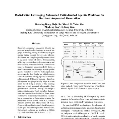 Rag Critic Leveraging Automated Critic Guided Agentic Workflow For Retrieval Augmented