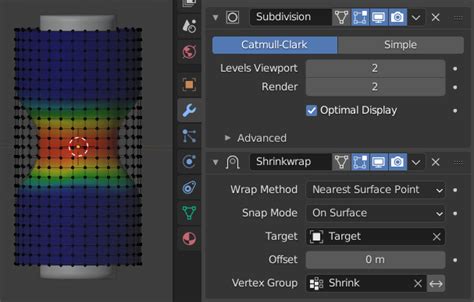 V Gradual Vertex Group Shrinkwrap Blender Stack Exchange