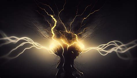 Premium Photo Energy Discharge Close Up Black Backdrop Ai Render