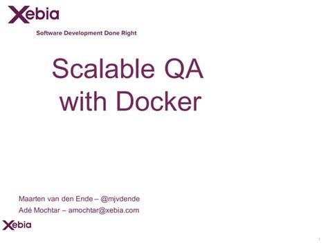 Scalable Qa With Docker Pdf Operating Systems Computer Software