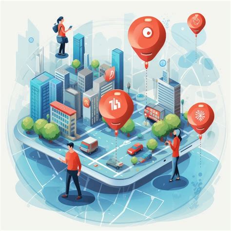 Premium Ai Image Geofencing And Location Based Marketing Concept