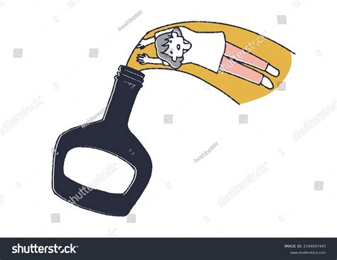 Woman Being Sucked Into Bottle Whiskey Stock Vector Royalty Free