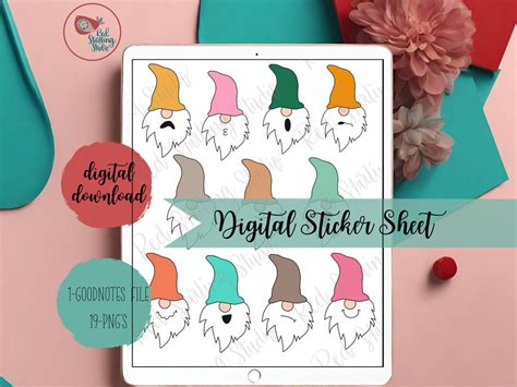 Gnome Emojis Digital Sticker Sheet Hand Drawn Pngs Gnome Clip Art Emoji Digital Stickers Etsy