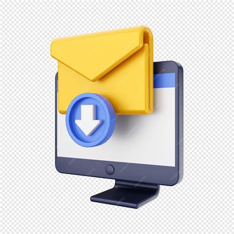 Premium Psd 3d Computer Function Downloading Mail