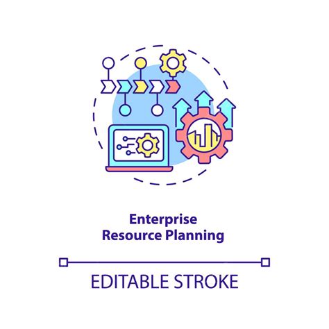 Enterprise Resource Planning Concept Icon Concept Thin Graphic Vector Concept Thin Graphic