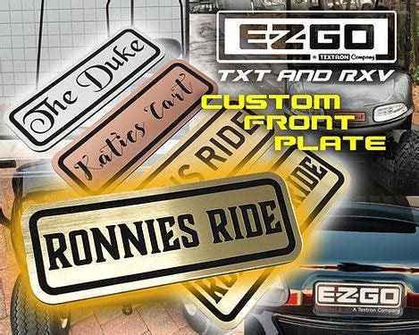 Ezgo Txt Custom Engraved Replacement Decal Custom Golf Cart Name Plate