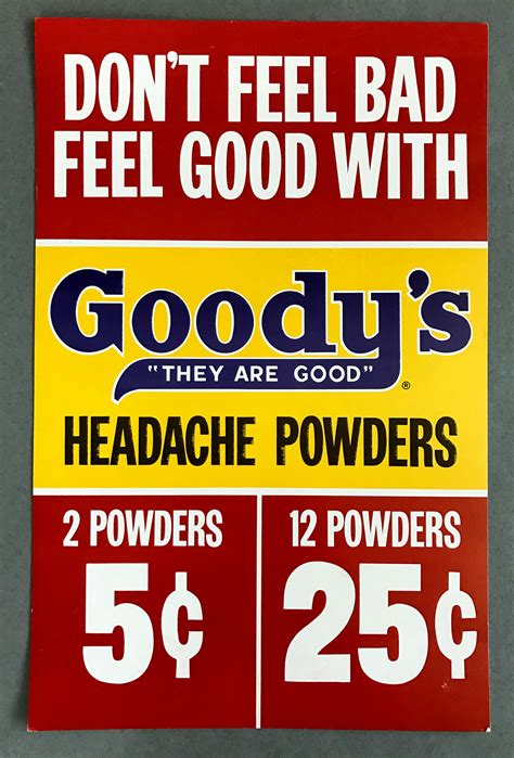 Artifact Of The Month Goodys Headache Powder Store Poster Nc Miscellany