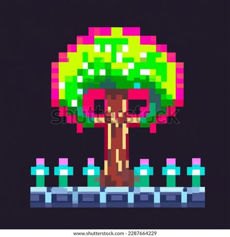 Pixel Art Vectorstyle Image Tree Ai Generated Image 2287664229