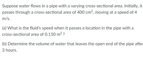 Solved Use The Concepts Of Flow Rate And The Equation Of Chegg Com