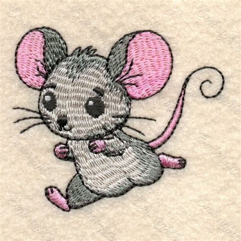 Scampering Mouse Embroidery Design Embrighter