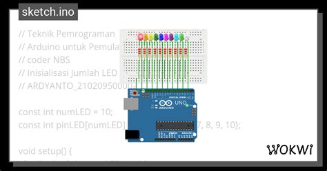 Ardyanto Program Led Berderet Wokwi Esp32 Stm32 Arduino Simulator