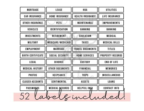 Document Box Tab Labels Instant Download Box Of Records Document