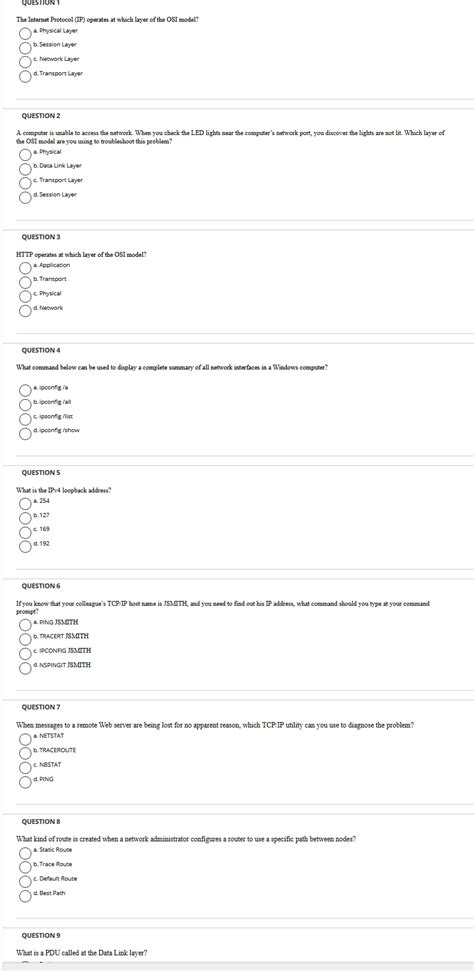 Solved Question The Internet Protocol Ip Operates At Which