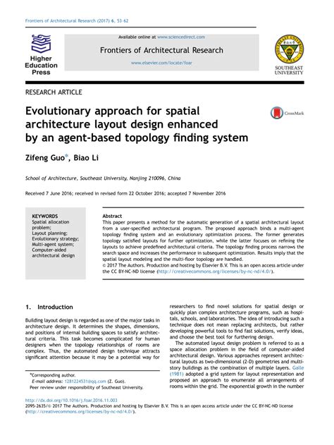 pdf evolutionary approach for spatial architecture layout design