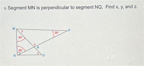 Solved Segment Mn Is Perpendicular To Segment Nq ﻿find Xy