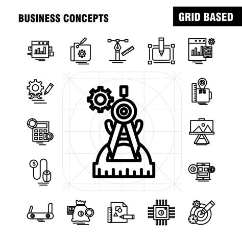 Business Concepts Line Icons Set For Infographics Mobile Uxui Kit And
