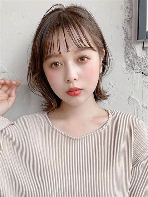 外ハネ ナチュラル 切りっぱなしボブ シースルーバング×dydi表参道×本田結 ほんだゆい Dydi表参道×668329【hair】