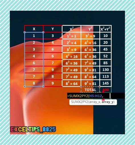 Sumx2py2 Function Returns The Sum Of The Difference Of Squares Of Corresponding Values In Two