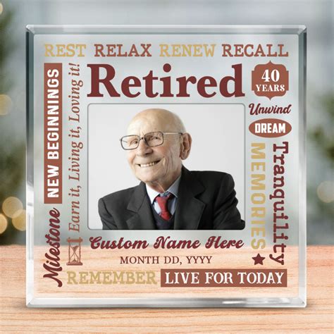 Retirement Personalized Picture Acrylic Plaque Retirement T For Men