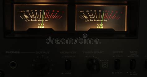 Analog Vu Meters On Classic Hi Fi Reel To Reel Tape Recorder Retro Sound Level Meter Decibel