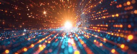 Premium Photo An Abstract Tunnel Formed By Binary Code And Flashing