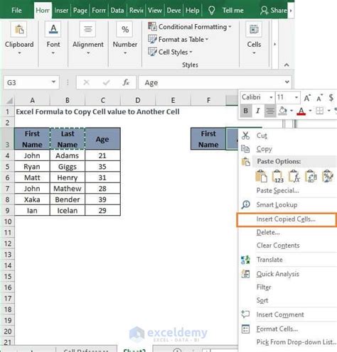 Excel Formula To Copy Cell Value To Another Cell ExcelDemy