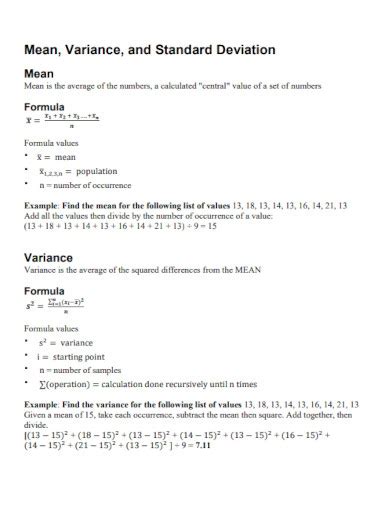 Standard Deviation 99 Examples Format How To Find Pdf