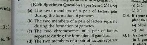 ICSE Specimen Question Paper Sem Filo