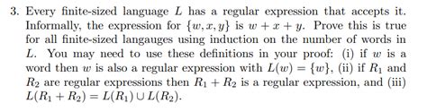 solved 3 every finite sized language l has a regular