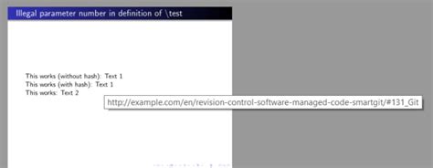 Hyperref Href Illegal Parameter Number In Definition Of Test Tex