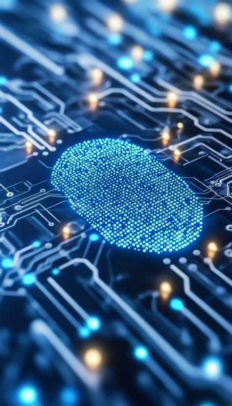 Futuristic Fingerprint Identity Technology Digital Security And