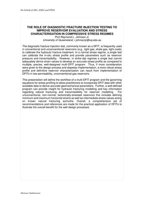 Pdf The Role Of Diagnostic Fracture Injection Testing To Improve Reservoir Evaluation And